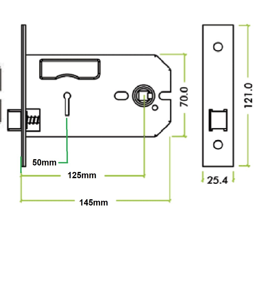 Horizontal Mortice Door Lock 150mm 6" various Finish Replaces Union 2077 3 Lever | eBay