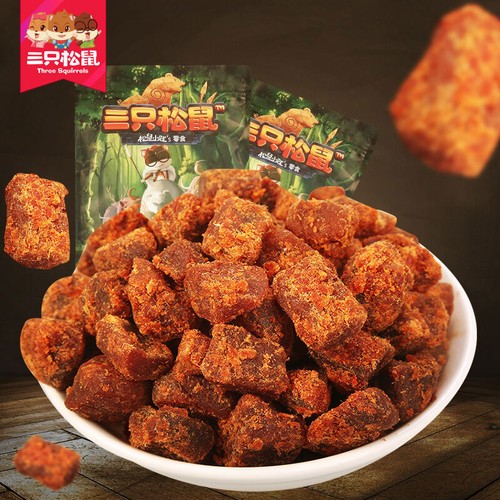 Three Squirrel Beef Pieces 110g*2 Bags Spicy Snack Snack Beef Jerky ...