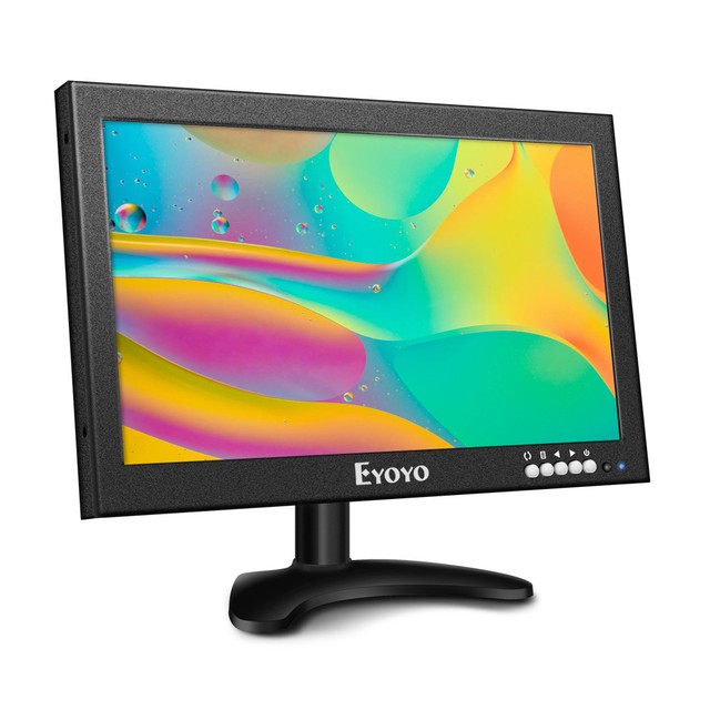 12" Inch IPS Monitor 1366x768 Video Audio VGA AV BN Input for PC ...