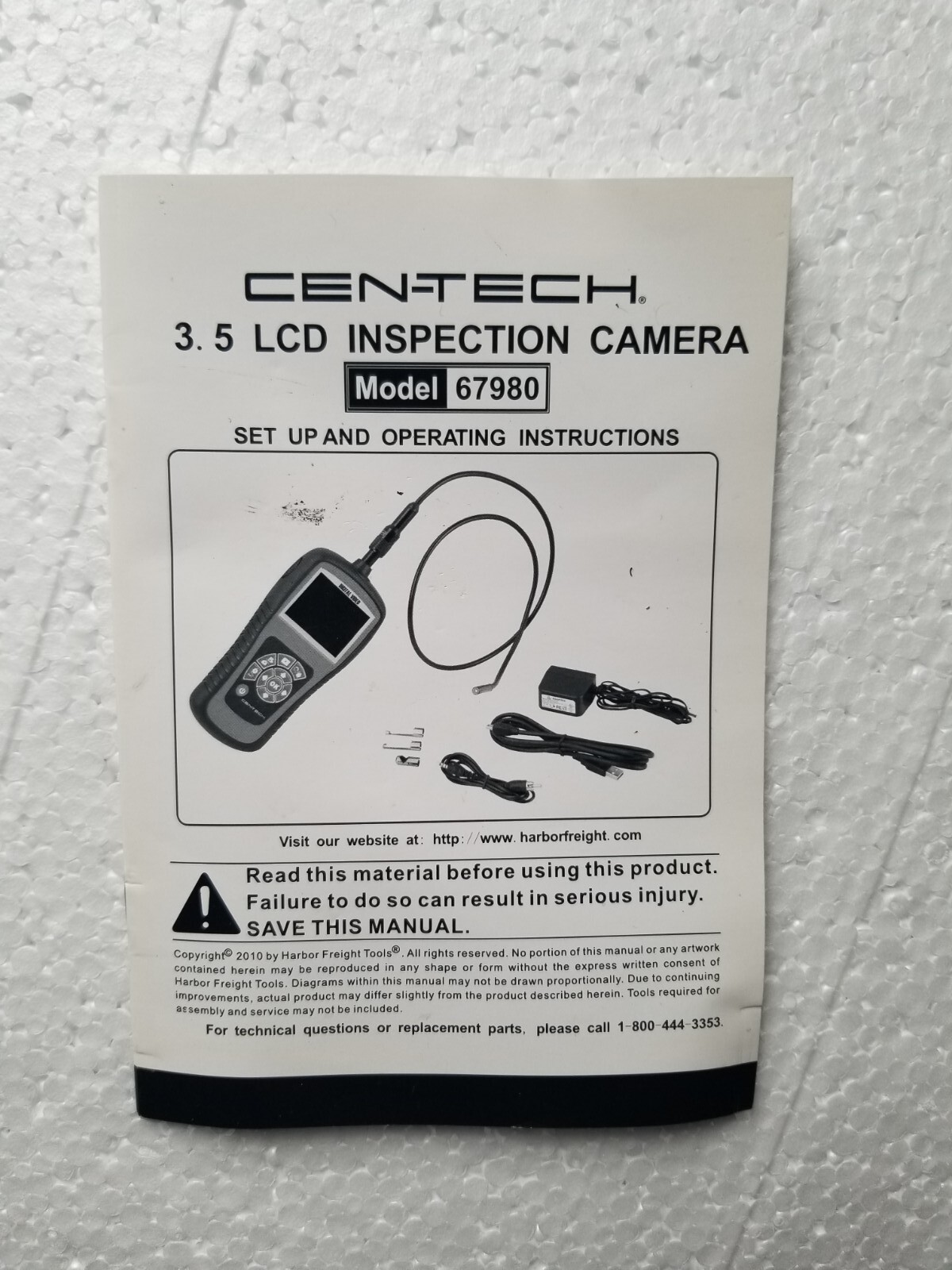 Cen-tech High Resolution Digital Inspection Camera Model 67980 for sale ...