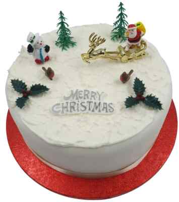 9 piece SET Merry Christmas Cake Decorations yule log cupcake toppers ...