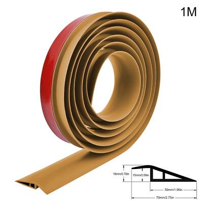 1/2/3M PVC Rubber Ramp Self Adhesive Threshold Reducer Floor Transition ...