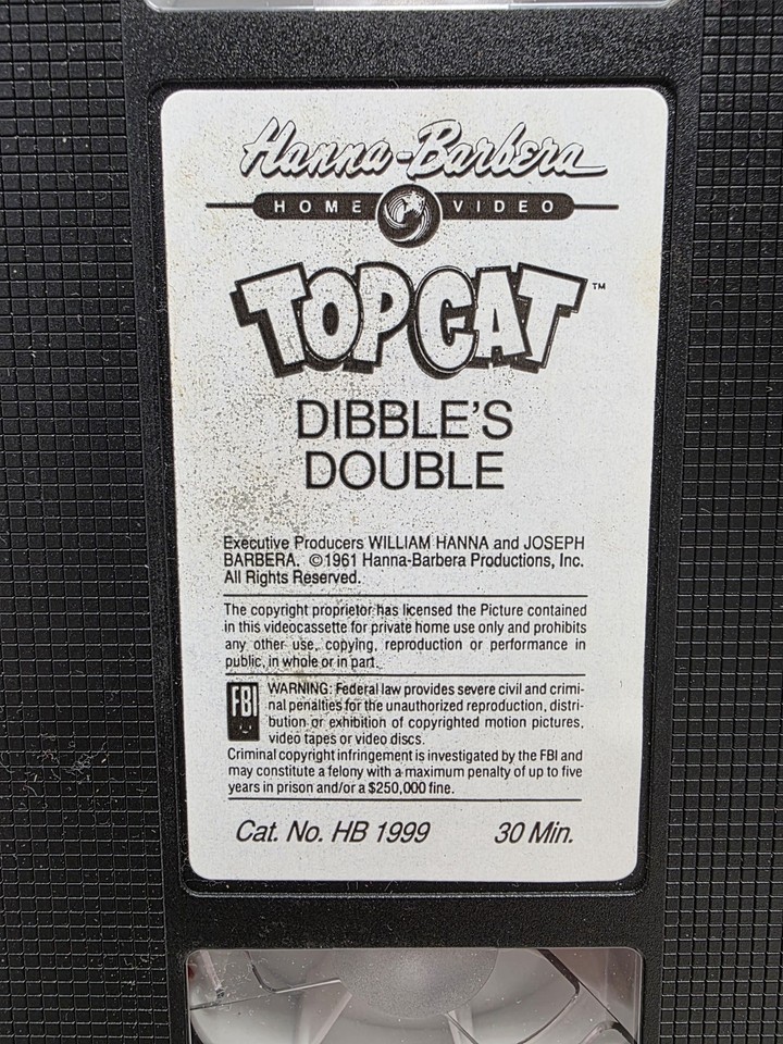 Top Cat Dibble's Double VHS Hanna-Barbera Cartoon HB1999 30 Tape ...