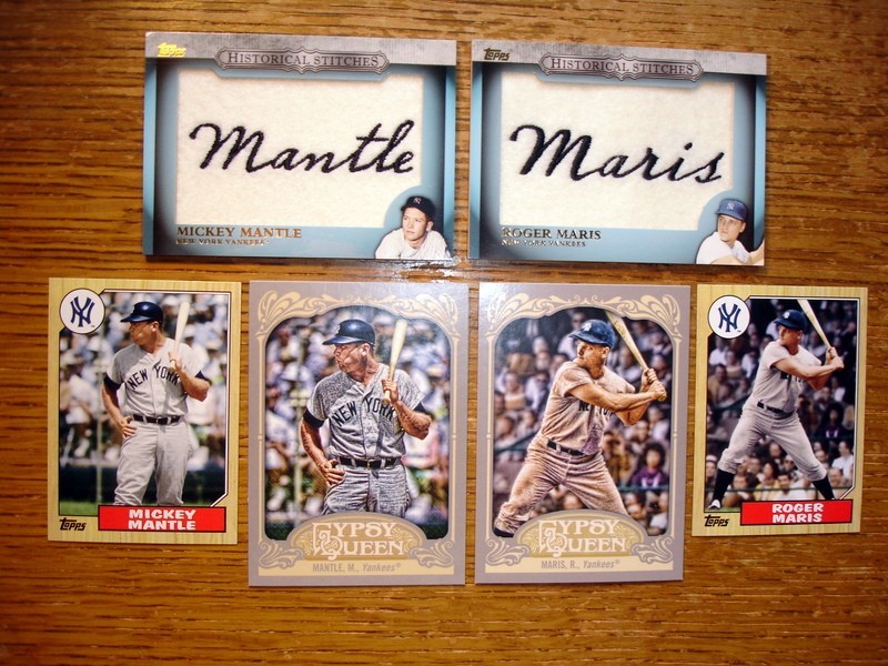 Lot 6 NY Yankees Mantle & Maris 2012 Topps - Historical Stitches ...