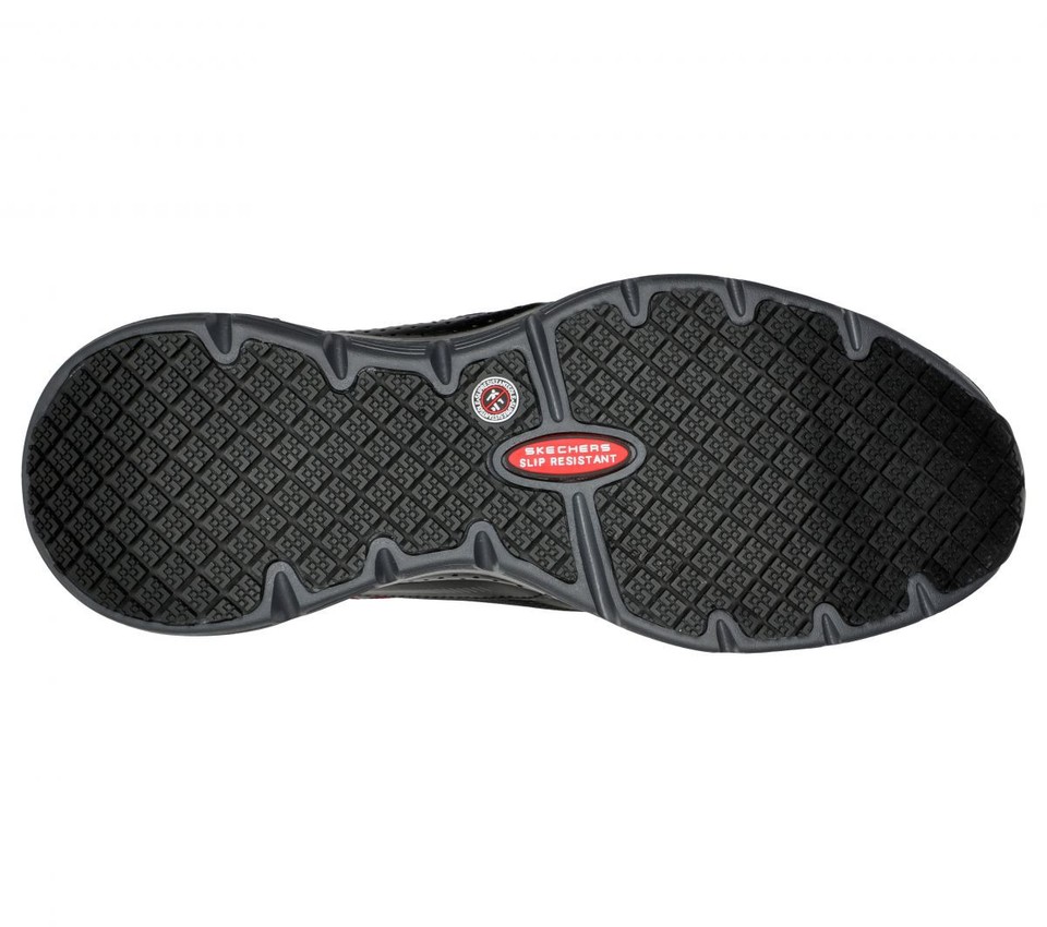 SKECHERS WORK Men's Arch Fit SR - Bensen High-Top Work Shoe Black/Red ...