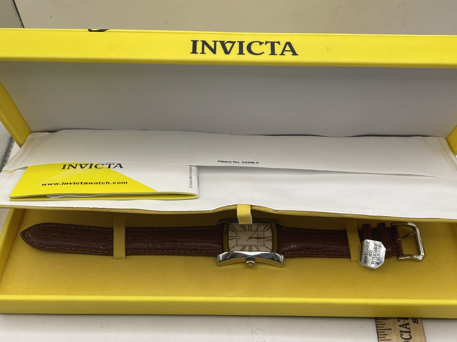 New In Box Mens Invicta Model 2789 Classic Wrist Watch Brown Leather ...