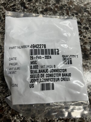 CUMMINS BANJO CONNECTOR SEAL 4942278 | eBay
