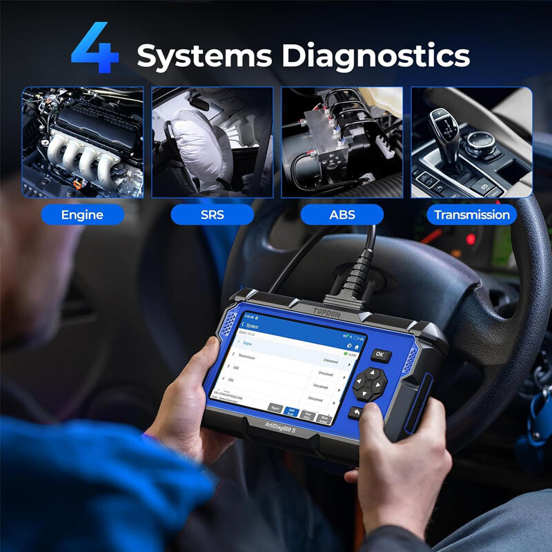 TOPDON AD600Pro + 2.0OBD2 Scanner Car Diagnostic Code reader All ...