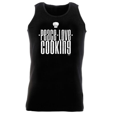 Peace Love Cooking Funny Gift Novelty Tank Top Vest Singlet Gifts ...