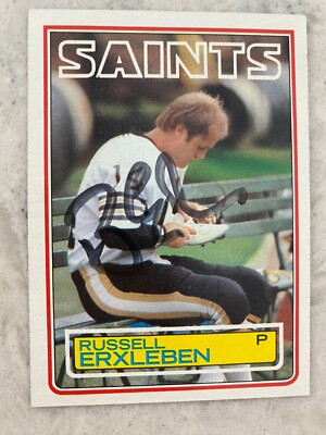 Russell Erxleben Signed NEW ORLEANS SAINTS Card 1983 Topps | eBay