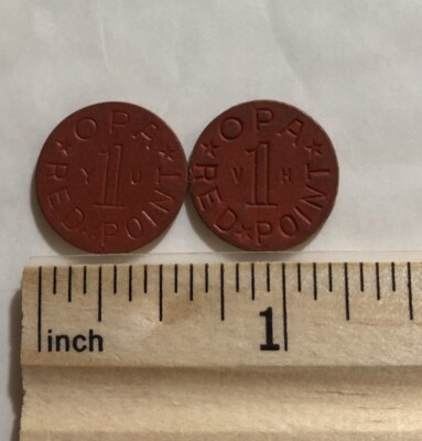Vintage World War 2 Opa 1 Red Point Ration Tokens (A) | eBay