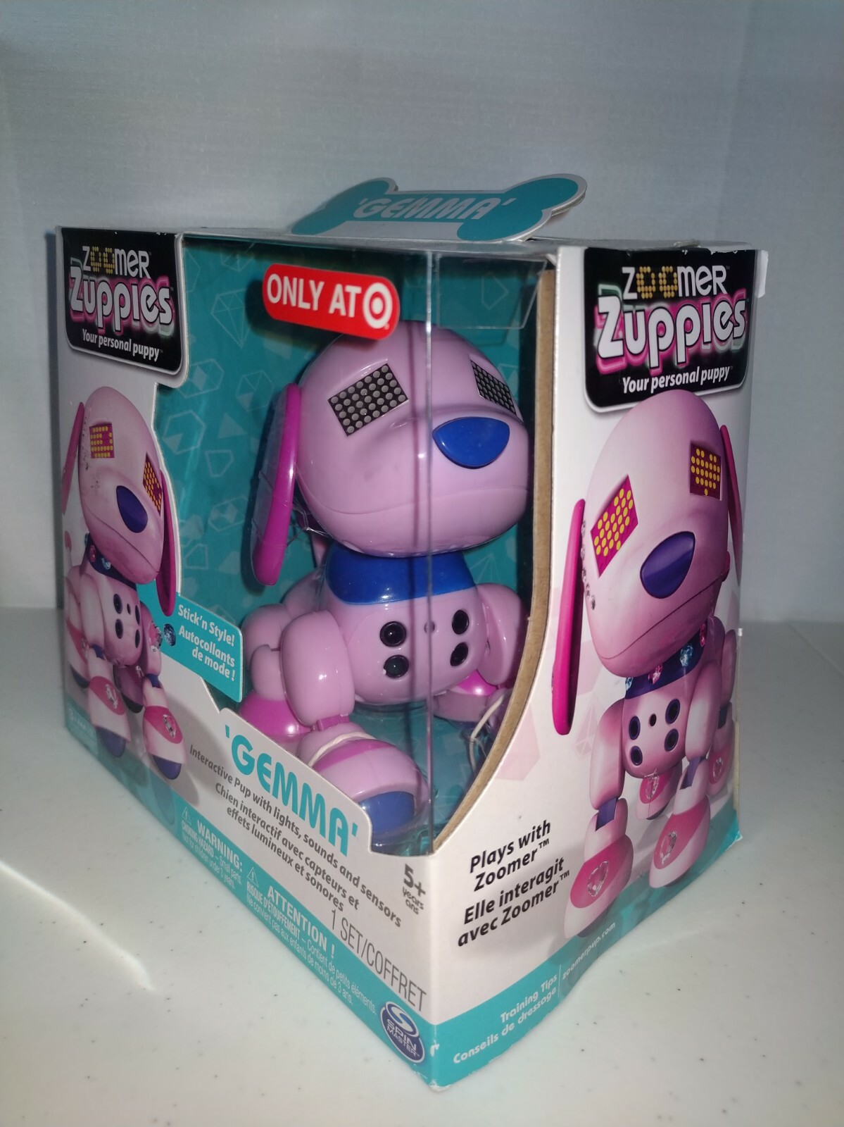 Spin Master Pink Zoomer Zuppies Gemma Interactive Puppy Dog Lights ...