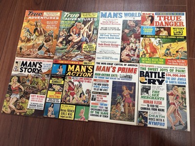 Vintage 1960’s Men Pulp Magazine Lot - (8) True Adventure, Man’s Story ...