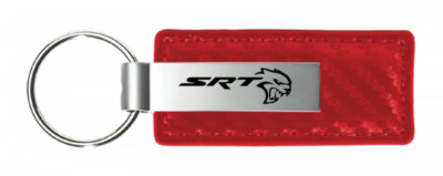Dodge SRT Hellcat Red Carbon Fiber Texture Leather Key Chain Official ...