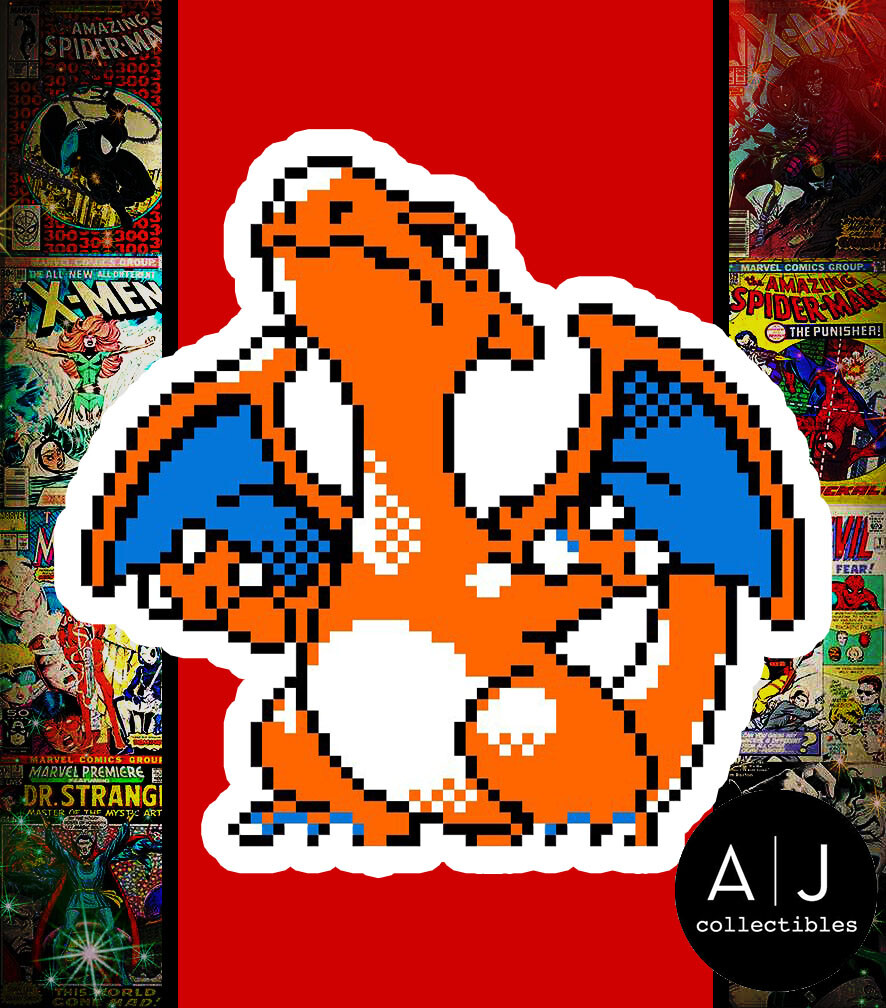 8 Bit Monster Red Dragon Sprite Vinyl Sticker Decal | eBay
