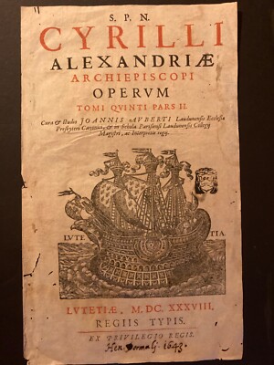 Antiquarian Catholic Book - Frontispiece / Title Page - Cyril ...
