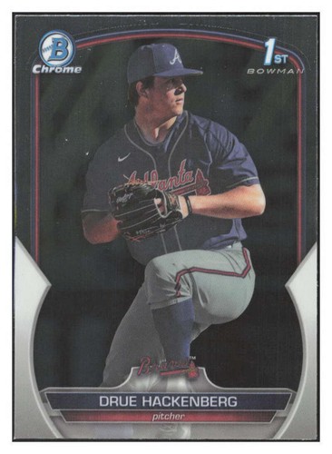 DRUE HACKENBERG RC 2023 Bowman Draft Chrome #BDC-38 Pre Rookie Braves M ...