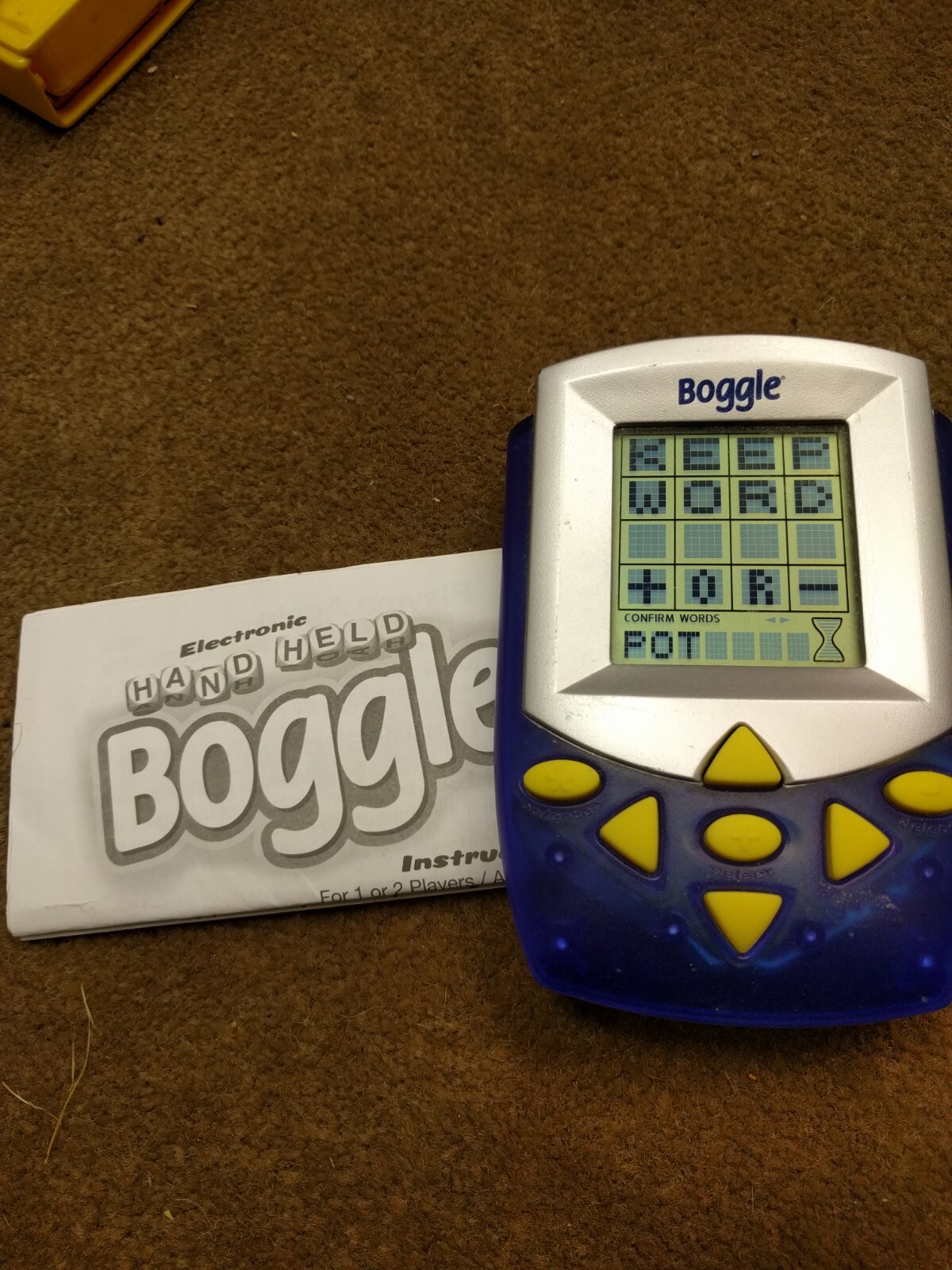 2002 Blue BOGGLE Handheld Electronic Game Hasbro Hand Held Tested ...