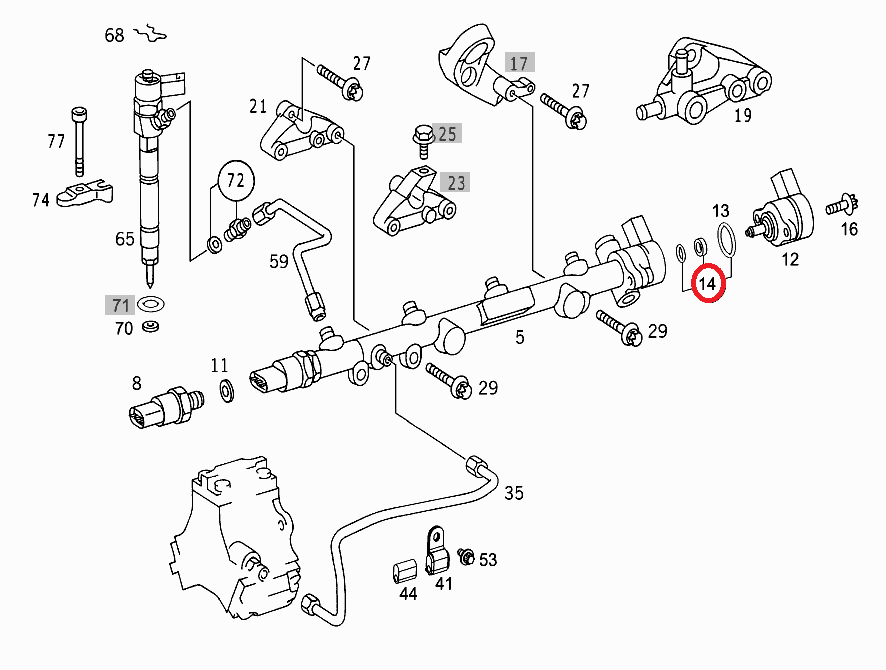New Genuine Mercedes-Benz Pres Sensor Valve O Ring Seal Kit Sprinter ...