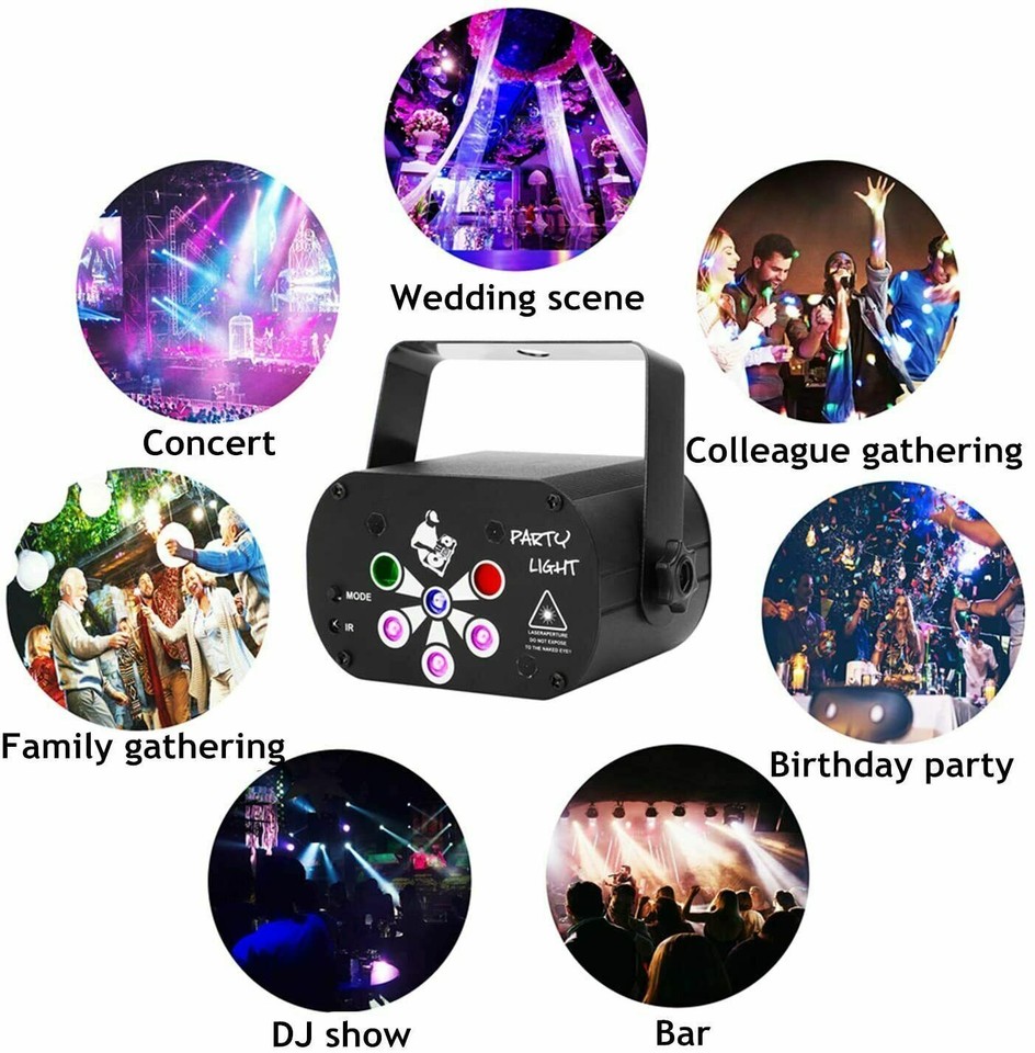 1240 Patterns RGB+UV LED Party Laser Lights Disco DJ Light Stage Show ...