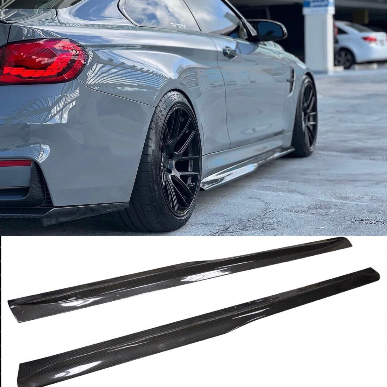 For 2014+ BMW F82 F83 M4 PSM Style Coupe Carbon Fiber Side Skirt ...