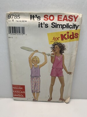 Simplicity 9785 Girl's Tops Pants Shorts Pattern 7-14 *Uncut* | eBay