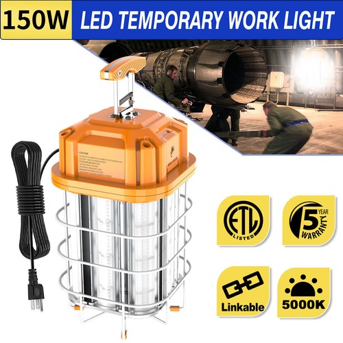 150W LED Temporary Work Light Linkable Construction Jobsite Hanging ...