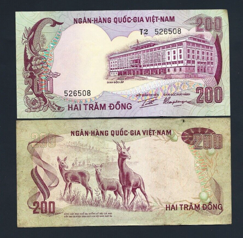 VIETNAM South 200 DONG P-32 1972 Antelope World Currency Vietnamese ...