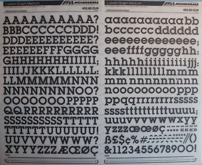 MECANORMA Dry Transfer Lettering, Vintage Fonts #139 LUBALIN GRAPH ...