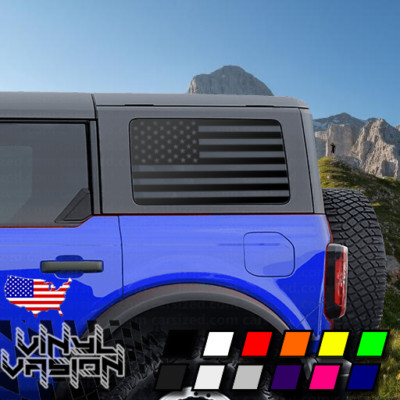 2x American Flag Side Window Decal for Ford Bronco Full Size 4 Door ...