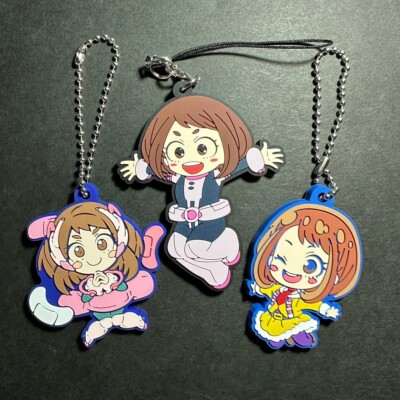 E298 Ochaco My Hero Academia Ochako Uraraka Acrylic Rubber Keychain Set ...