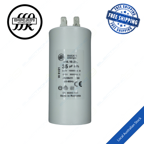 Ducati 35uF Run Capacitor 425V 475V Studless Motor Run/Start Premium ...