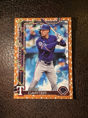 Evan Carter H2 Holiday Lights SP - 2025 Topps Holiday - Texas Rangers ...