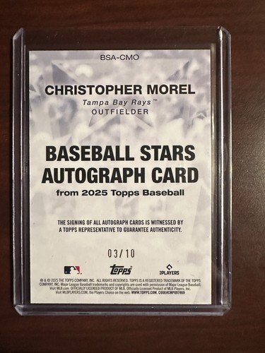 2025 Topps Series 1- Christopher Morel Stars Auto Black /10 🔥 Tampa Bay ...