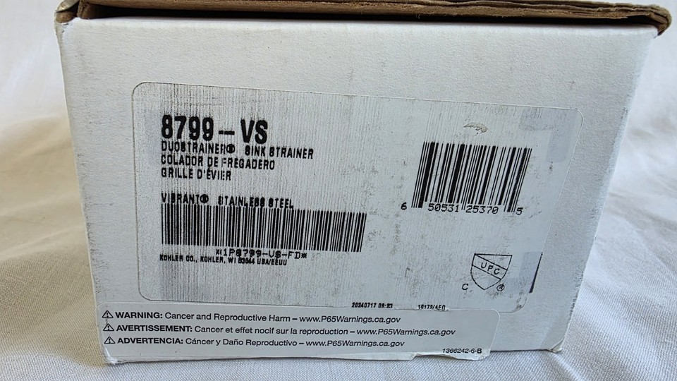 KOHLER K-8799-VS Duostrainer Sink Strainer, Tailpiece, Vibrant ...