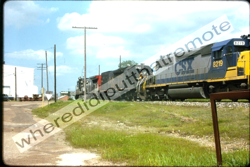Original Slide CSX Transportation No. 8219 EMD SD40-2 Lufkin TEX 5-1993 ...