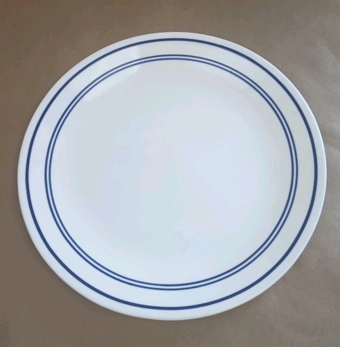 Corelle CLASSIC CAFE BLUE - White BLUE Stripes 10.25" Dinner Plates ...