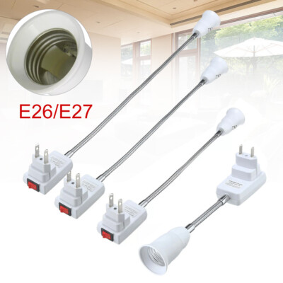 E26 E27 Light Bulb Flexible Extension Holder Plug in Socket Adapter w ...
