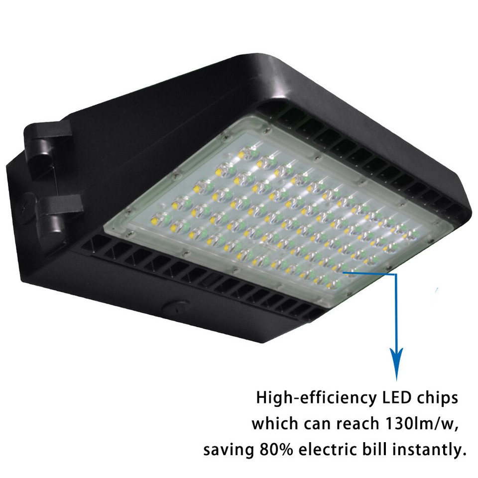 100W LED Wall Pack Light Outdoor Commercial Security Area Industrial ...