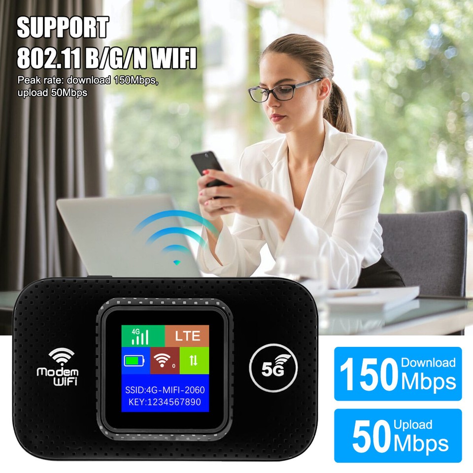 Portable Unlocked 5G LTE Wireless WiFi Router Mobile Broadband LCD MIFI ...