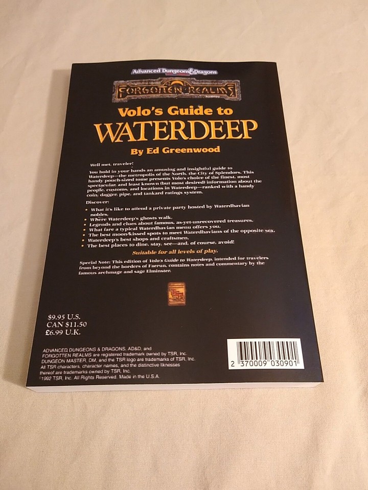 Dungeons and Dragons Reprint of Forgotten Realms Volo's Guide to ...