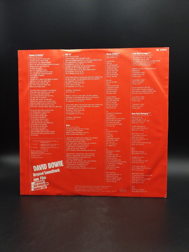 David Bowie, Christiane F. soundtrack, RCA, LP, VG+/G+, Germany | eBay