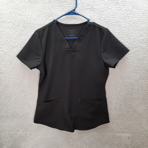 Cherokee Scrub Top Womens Small Black Smock Nurse Medical Dental ...