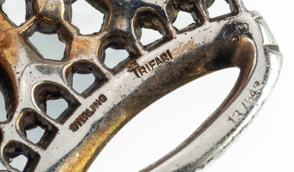 Trifari Sterling Silver Alfred Philippe Crown Brooch and Earrings ...