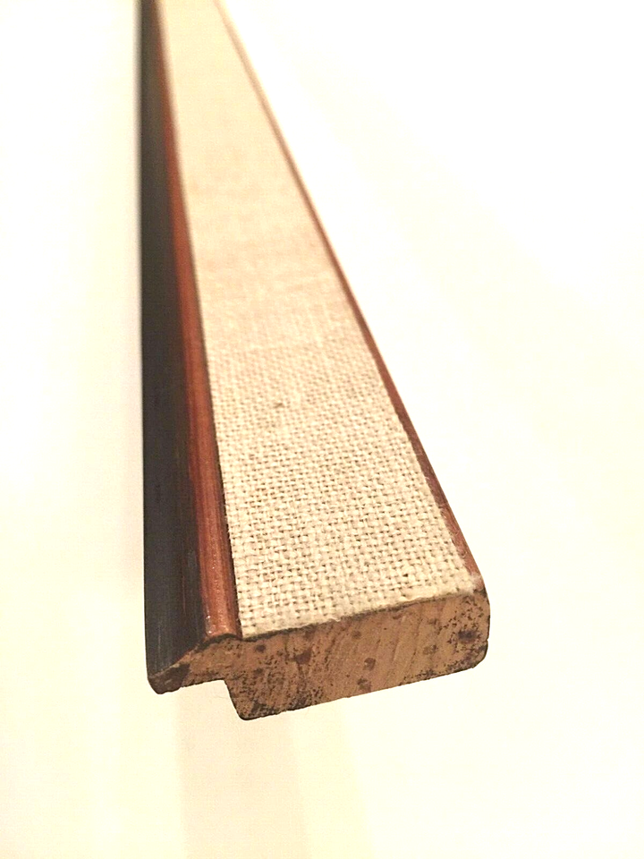Custom Cut 1-1/4" Off White Linen Liner for Picture Frame with Dark ...