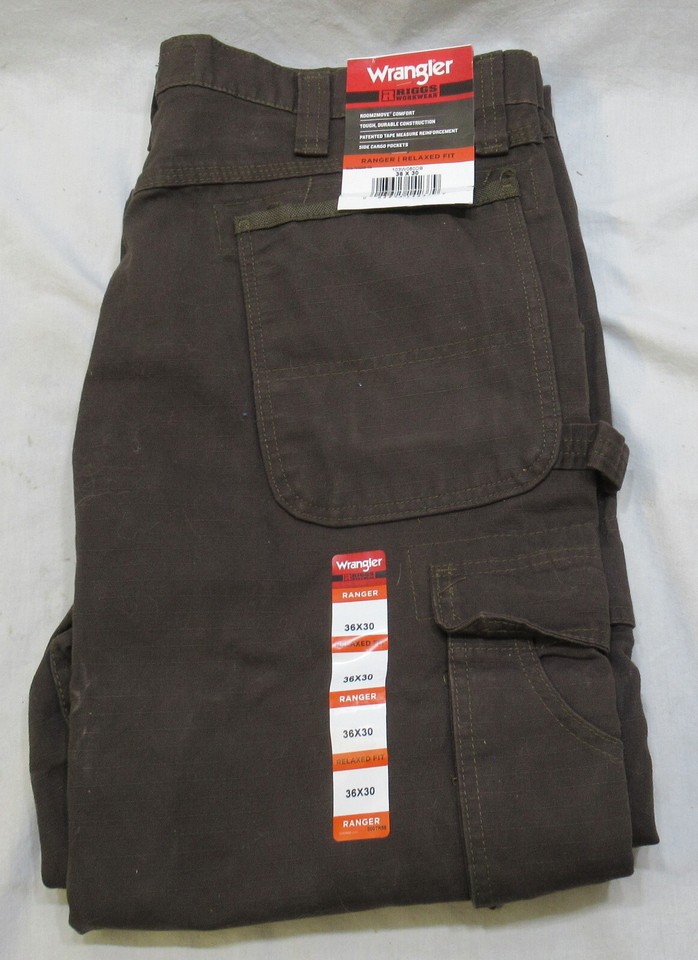Wrangler Riggs Workwear Cargo Pockets Mens Relaxed Fit Ranger Jeans ...