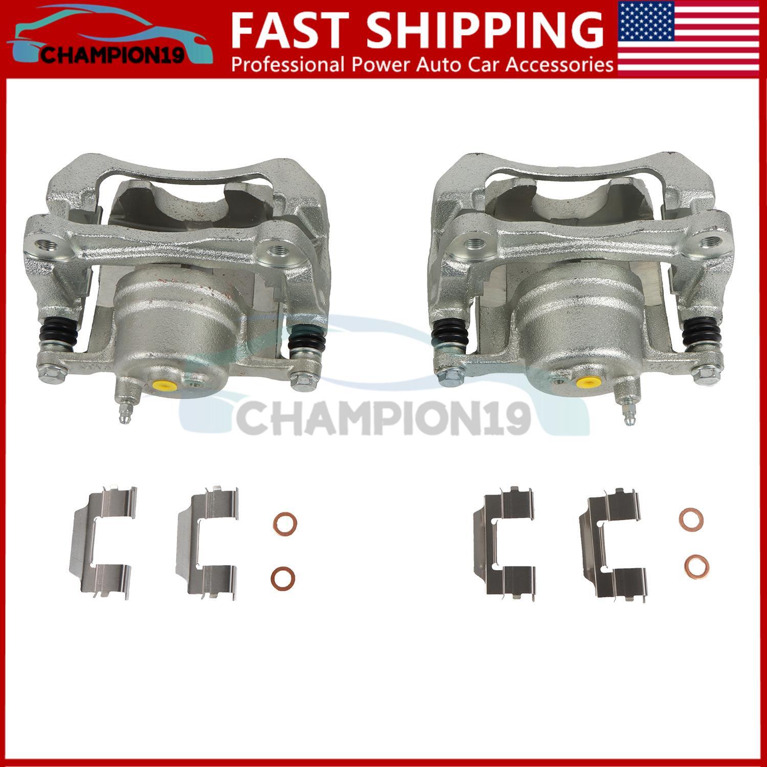 Pair Front Brake Calipers W/ Bracket For Toyota Corolla Matrix Pontiac ...
