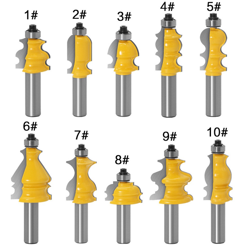 1/2" Shank Casing Base Molding Router Bit Woodwork Tenon Cutter Set W ...