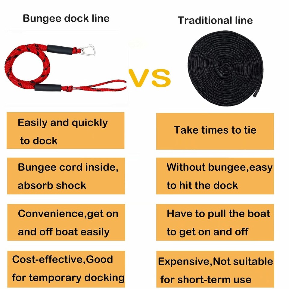 Bungee Dock Line Mooring Rope Bungee Cord Docking String Shock Bungee ...