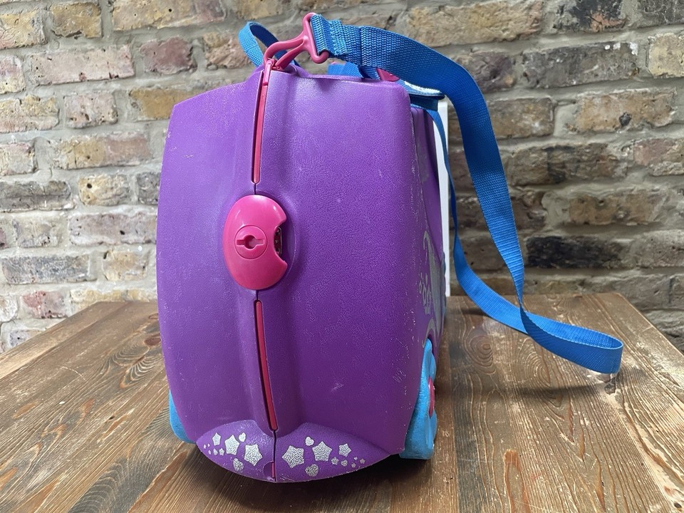 Trunki Kids Ride-On Suitcase Pull-Along, W Strap & Key, Purple/Pink ...